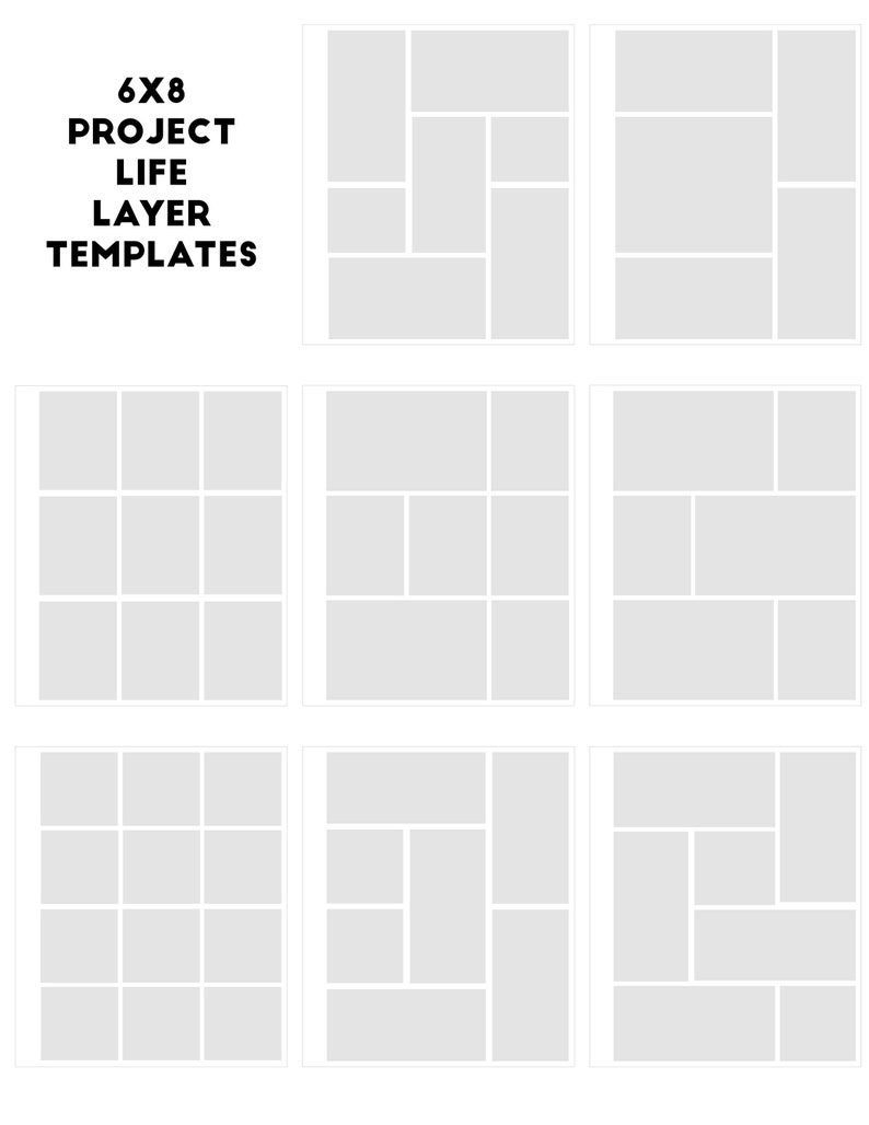 7x8.25 Project Life | Photoshop | Scrapbook Photo Templates - Etsy