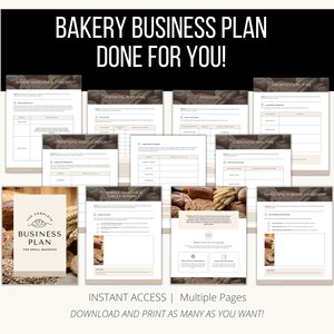 Bakery Business Plan, Printable Business Planner, Business Guide ...