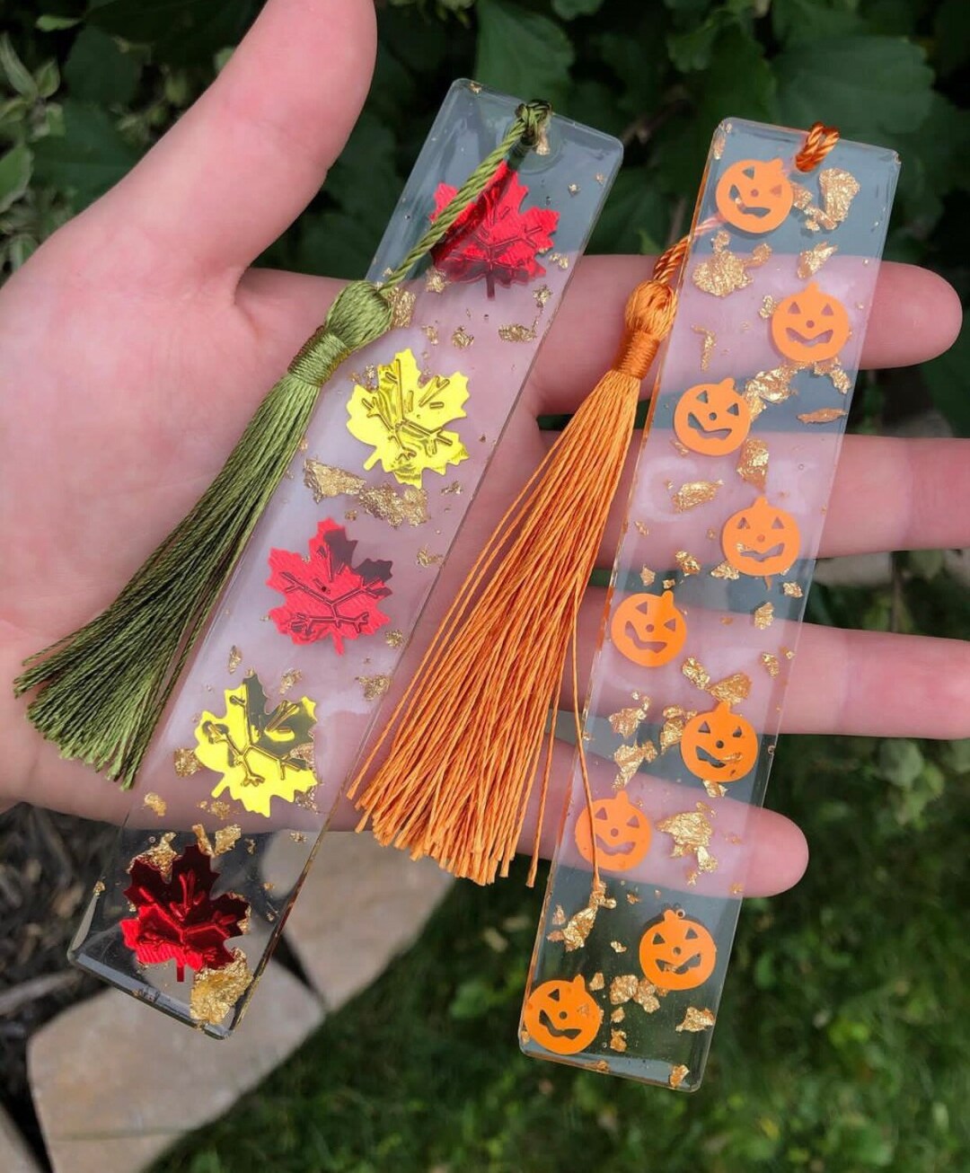 Fall Resin Bookmark | Halloween Resin Bookmark | Fall Bookmark ...