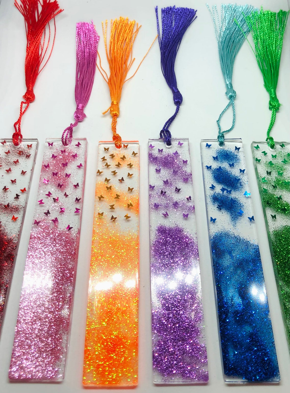 Butterfly Glitter Bookmark | Resin Bookmark | Butterfly Resin Bookmark ...