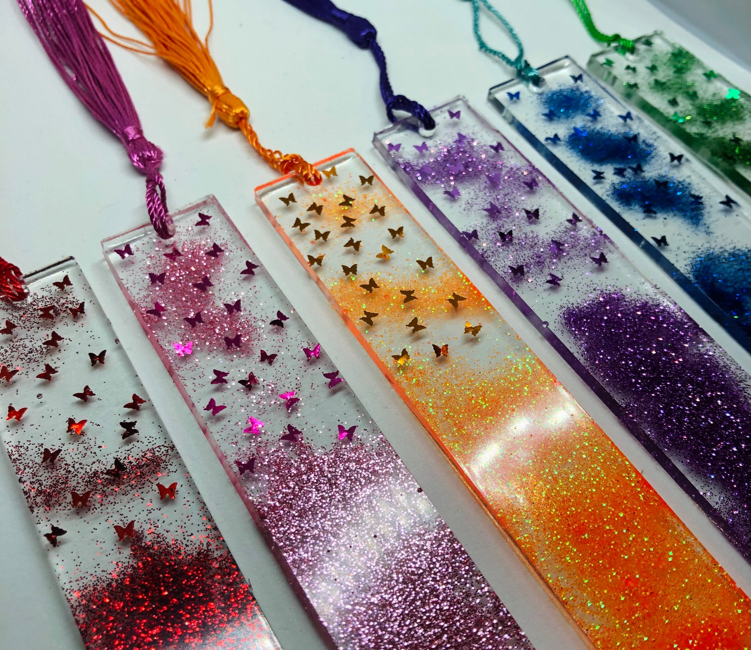 Butterfly Glitter Bookmark Resin Bookmark Butterfly Resin Bookmark ...