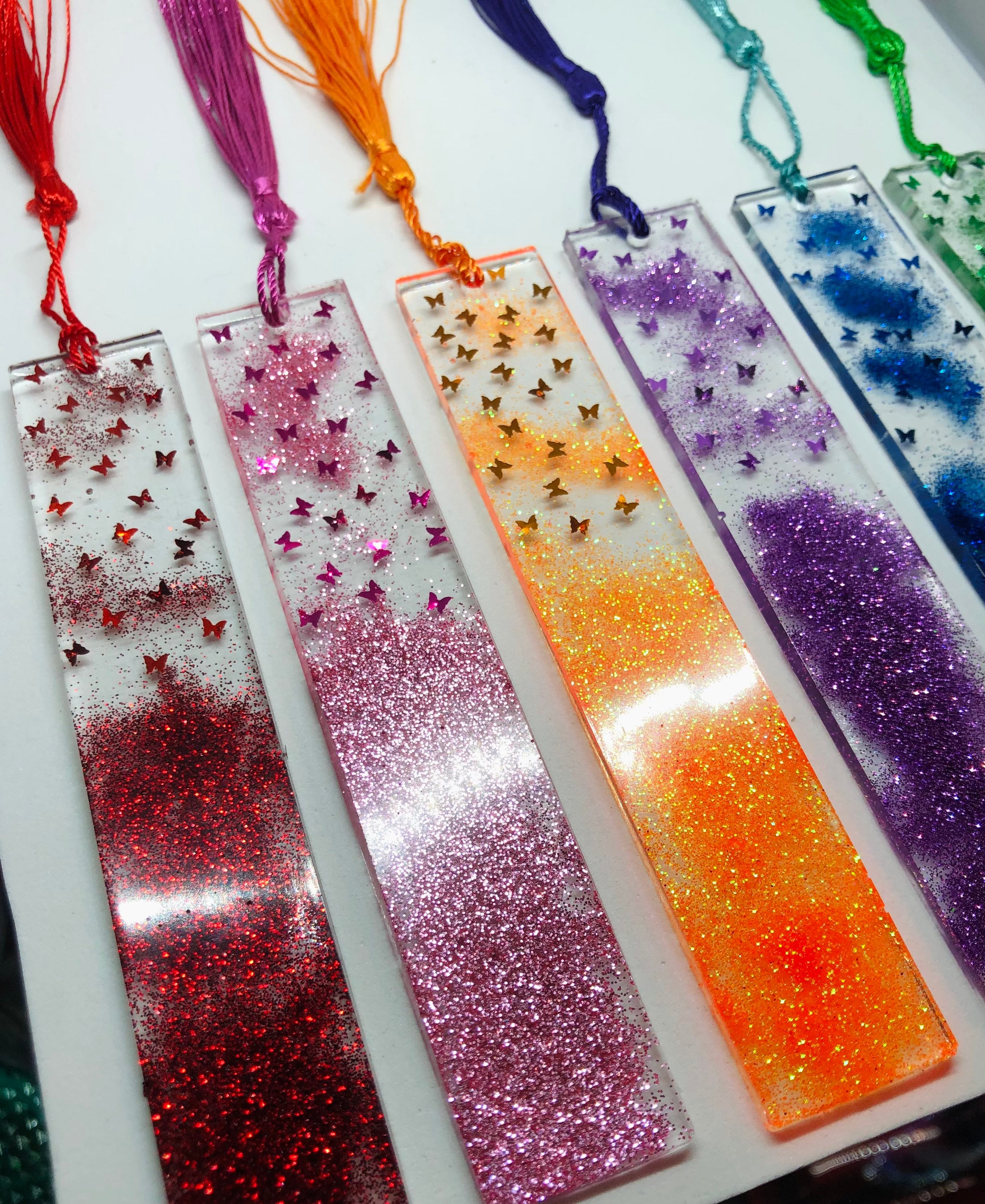 Butterfly Glitter Bookmark Resin Bookmark Butterfly Resin Bookmark ...