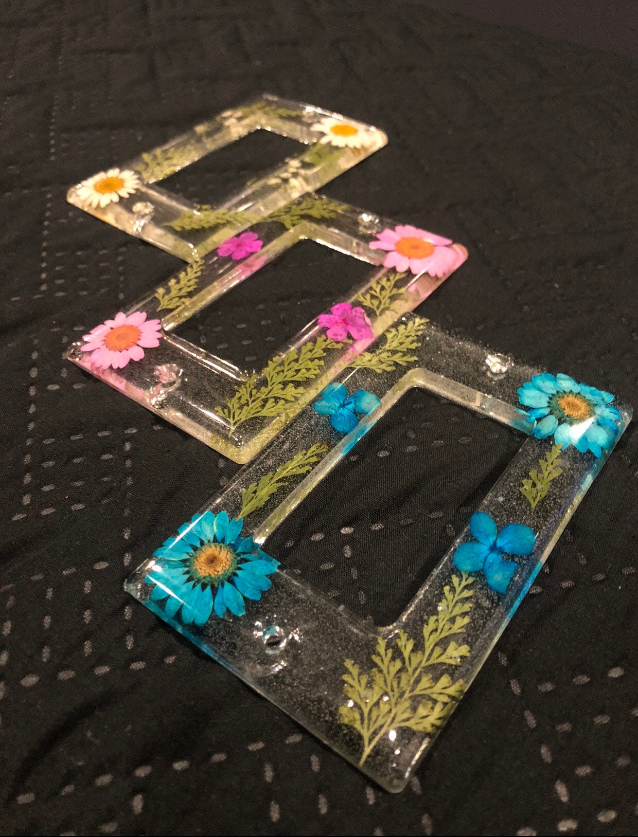 Personalized Flower Light Switch Cover | Resin Light Switch Cover ...