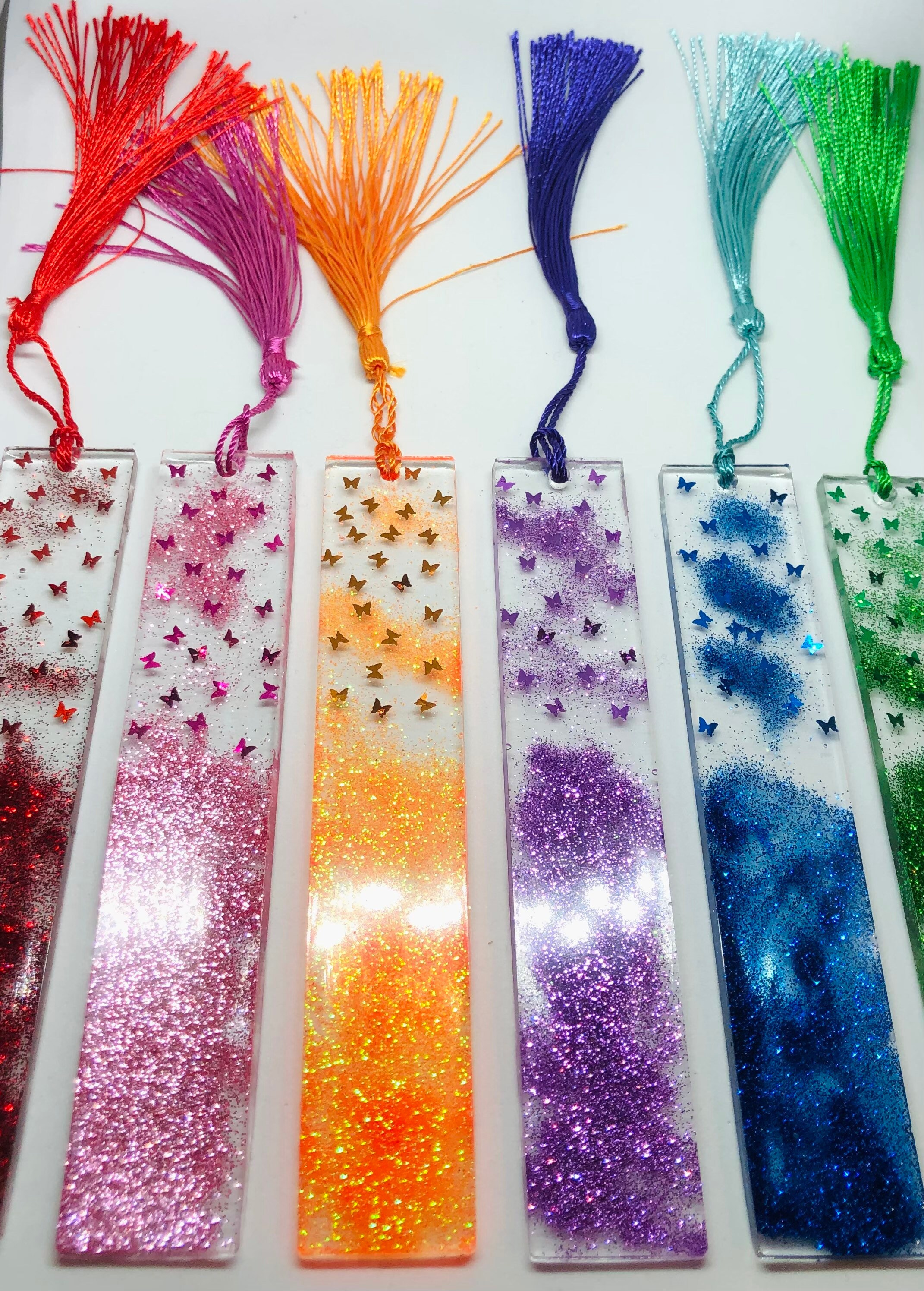 Butterfly Glitter Bookmark Resin Bookmark Butterfly Resin Bookmark ...