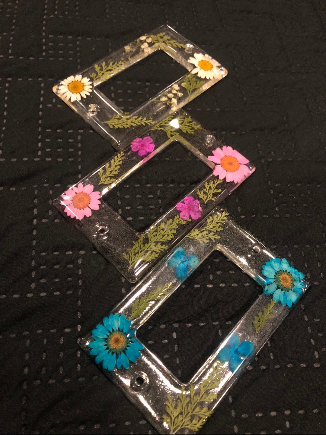 Personalized Flower Light Switch Cover | Resin Light Switch Cover ...