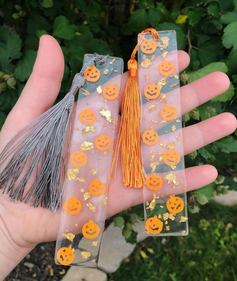 Fall Resin Bookmark | Halloween Resin Bookmark | Fall Bookmark ...