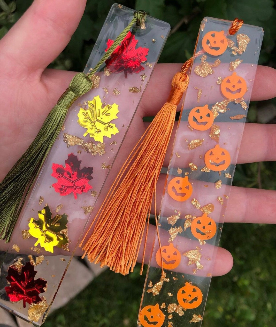 Fall Resin Bookmark Halloween Resin Bookmark Fall Bookmark Halloween ...