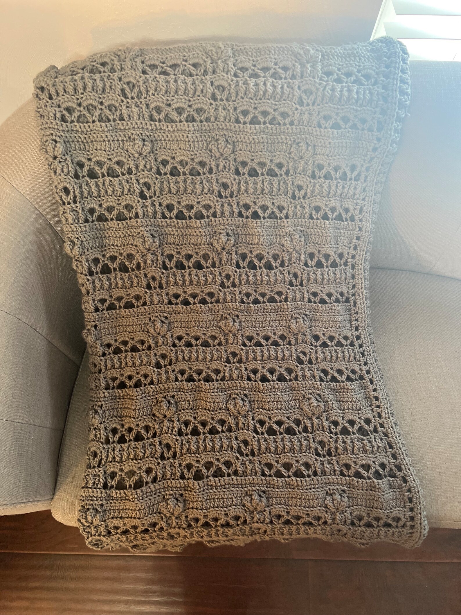 Handmade Crochet Afghan (gray) - Etsy