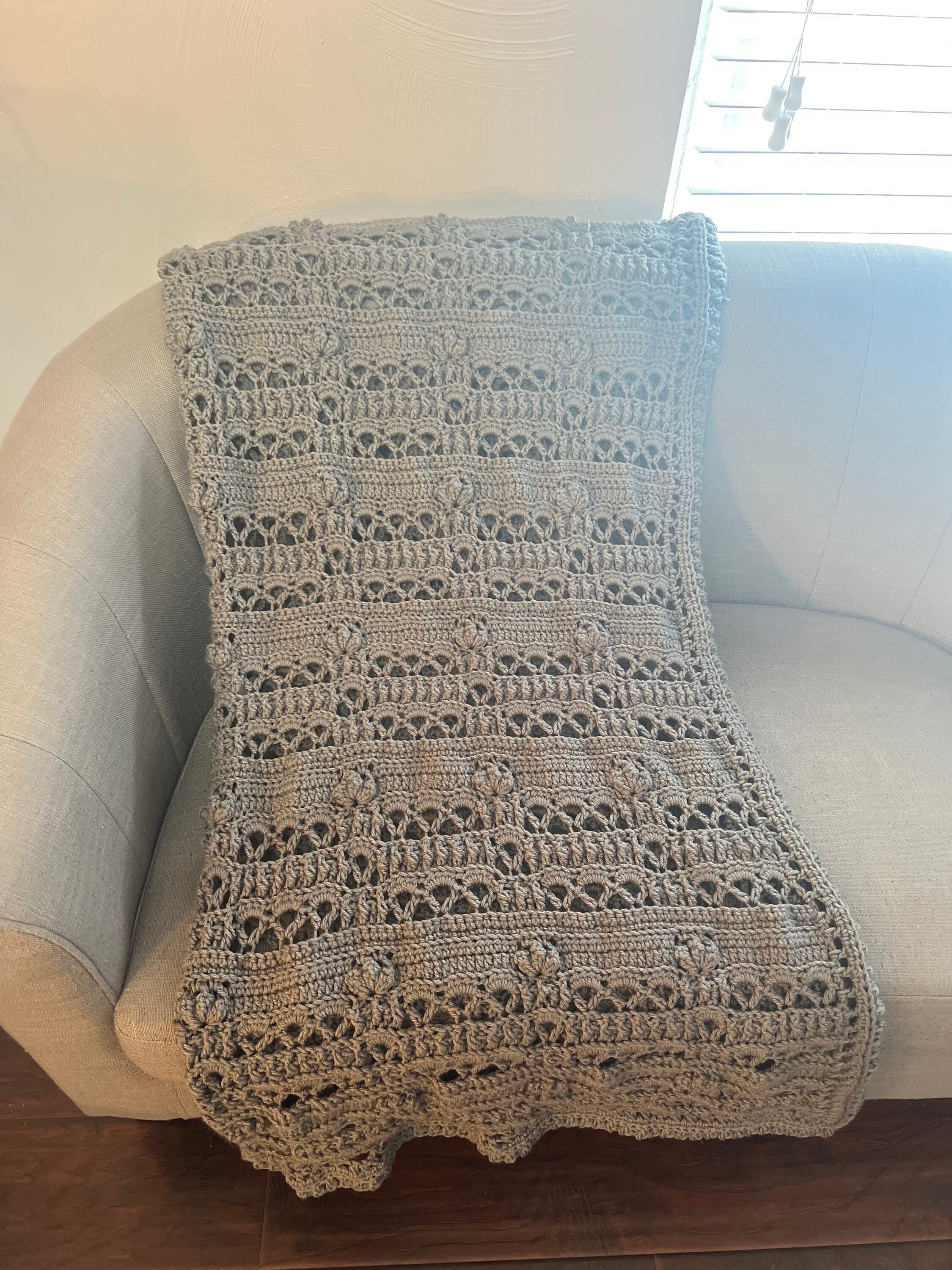 Handmade Crochet Afghan (gray) - Etsy