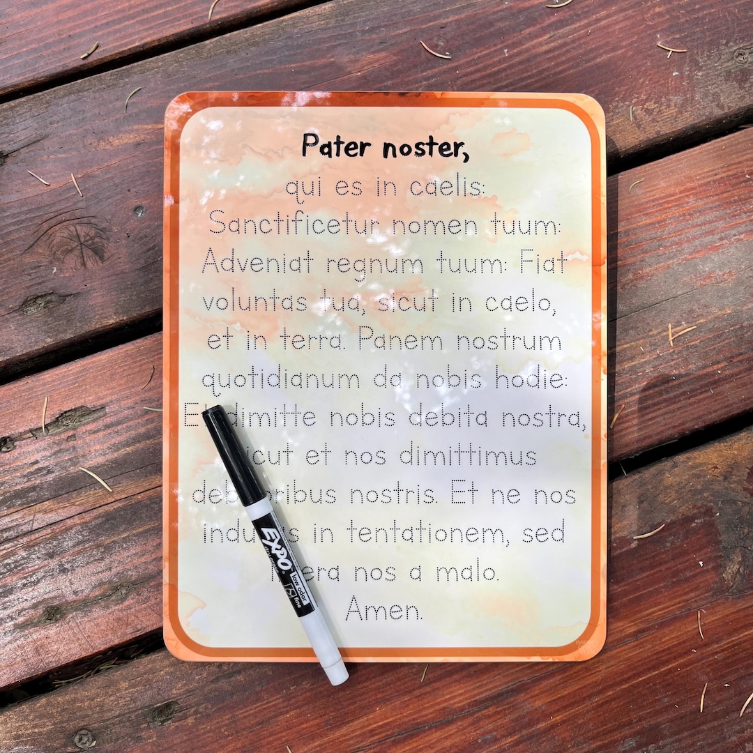 Pater Noster (latin) - Reusable Writing Practice Dry-erase Board ...