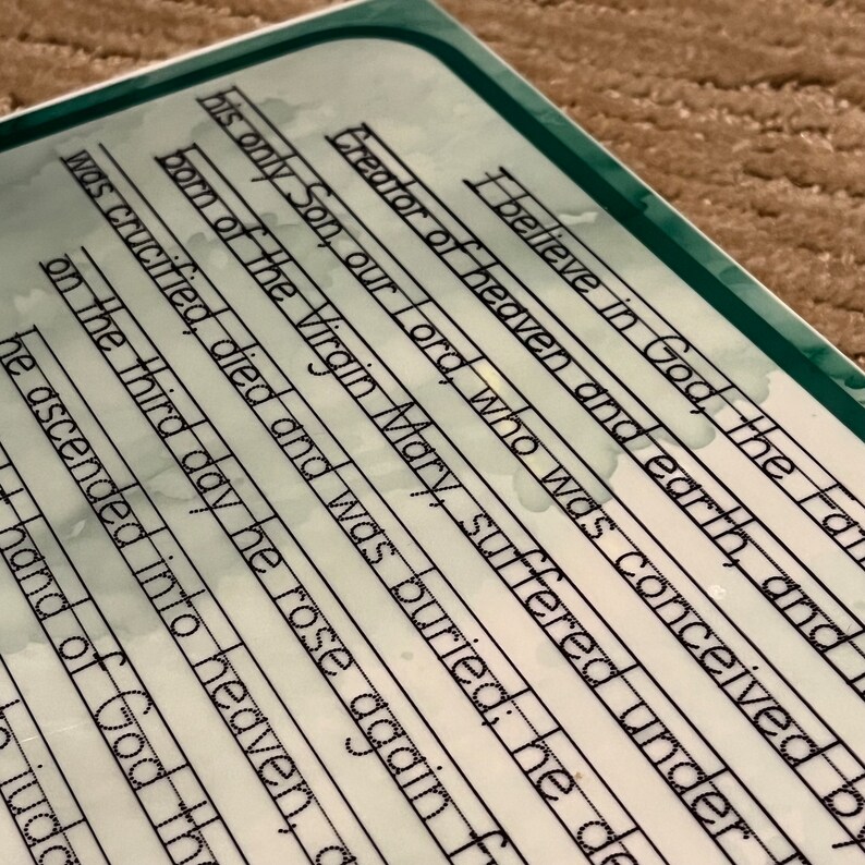 Apostles Creed Customizable Acrylic Tracing Practice Board Dry-erase ...