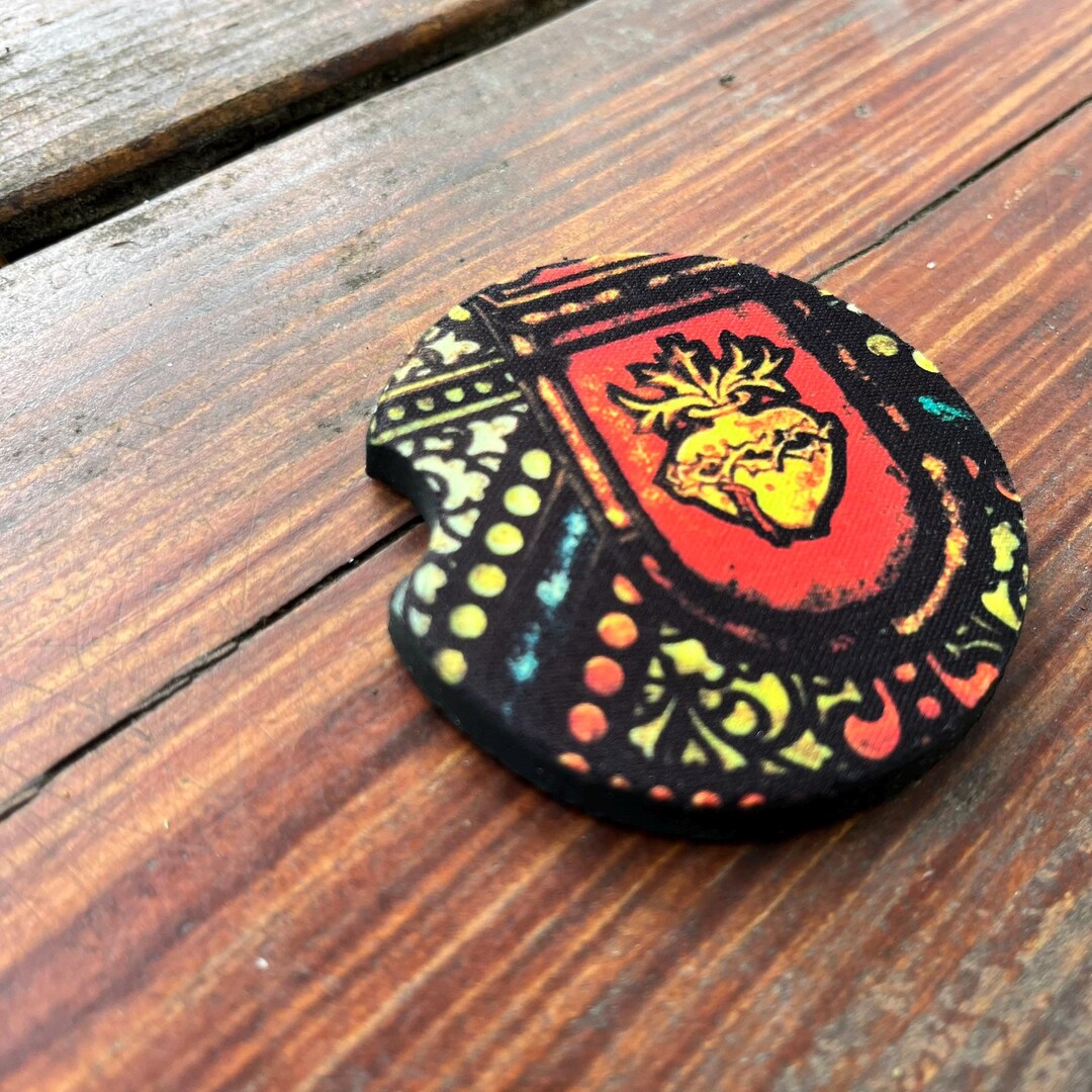 Sacred Heart Car Coasters: Stained Glass Photo, Catholic Gift - Etsy