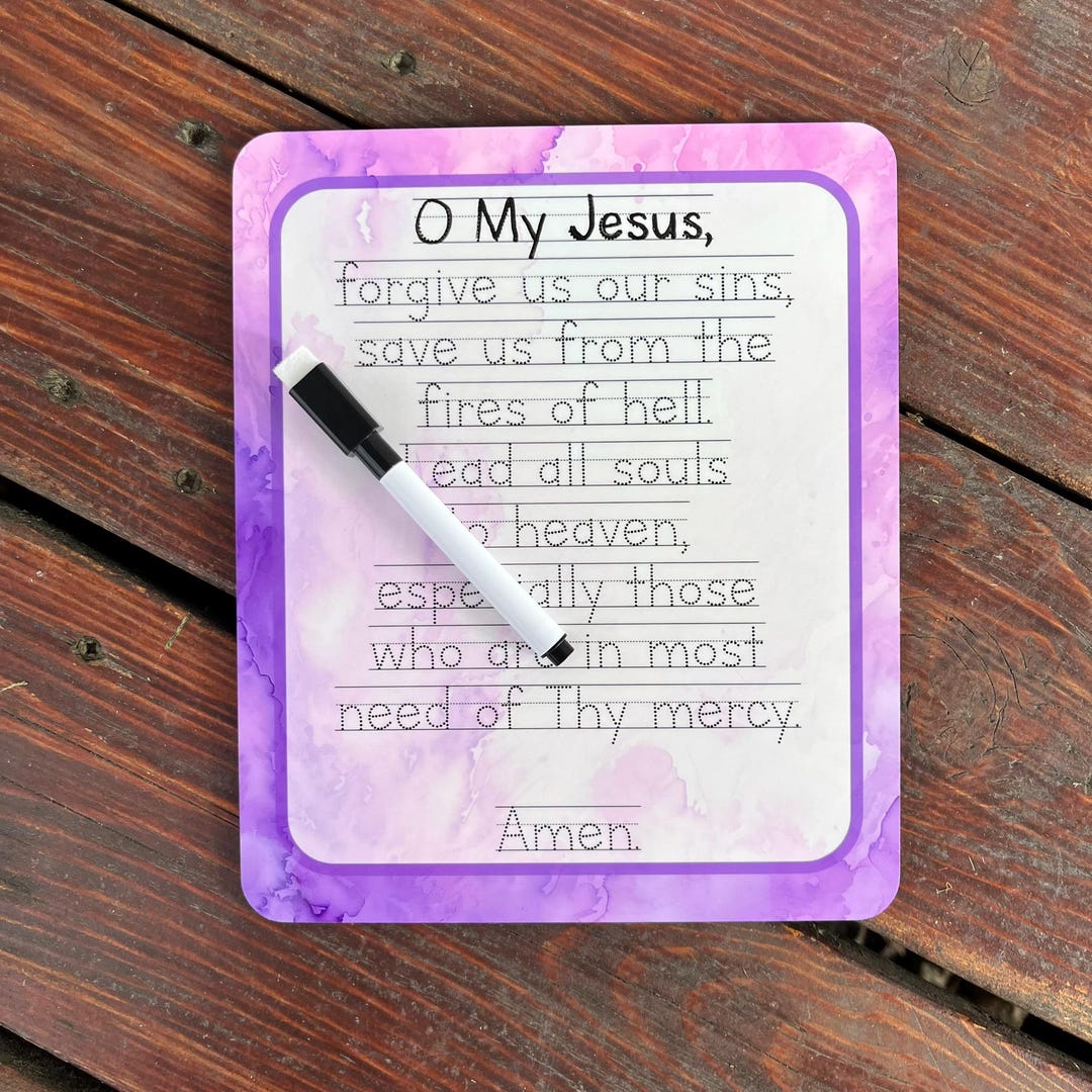 Fatima Rosary Prayer Customizable Hardboard Tracing Practice - Dry ...