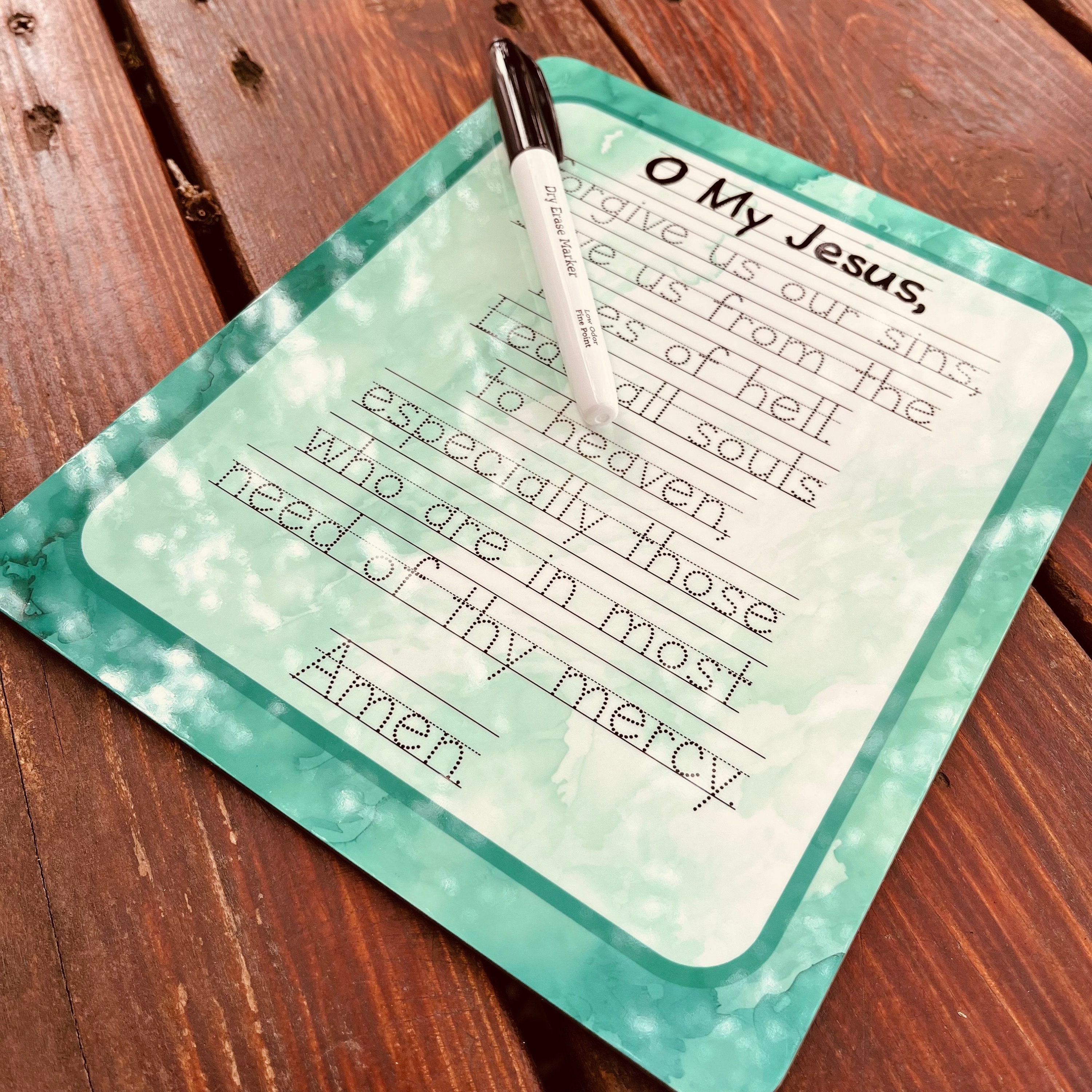 Fatima Rosary Prayer Customizable Hardboard Tracing Practice - Dry ...