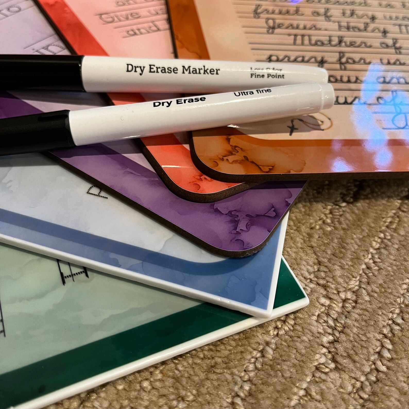 Rosary Prayer Dry-erase Board Bundle 2 Large and 4 Smaller Hardboard ...