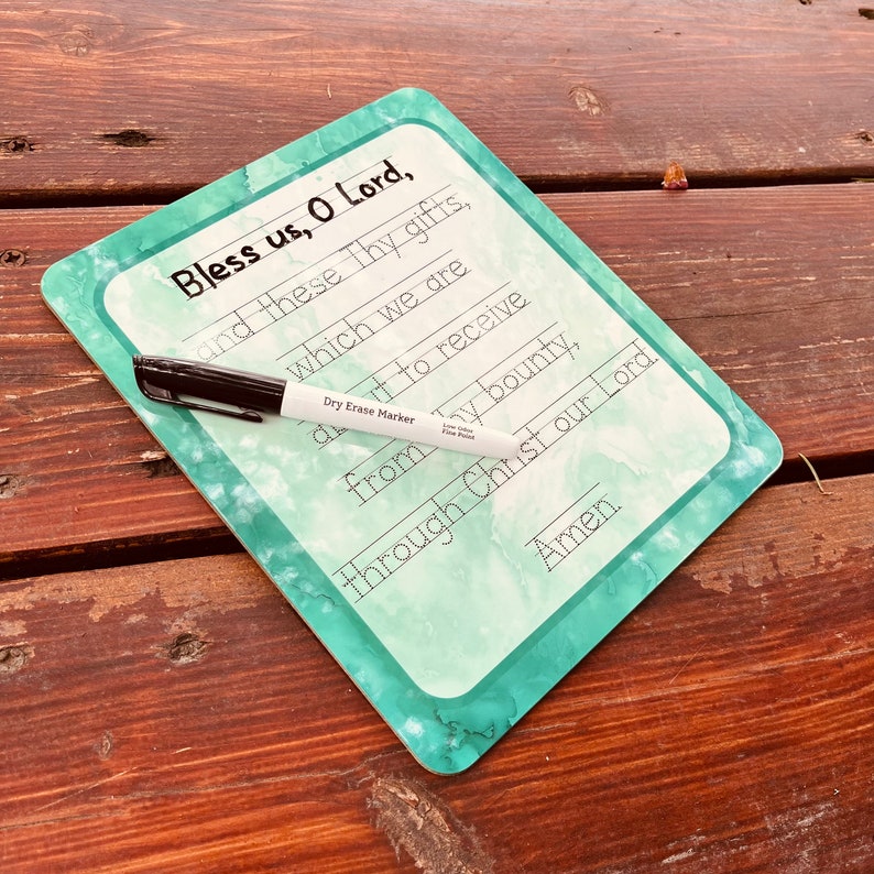 Catholic Meal Prayer Customizable Portable Tracing Practice Dry-erase ...