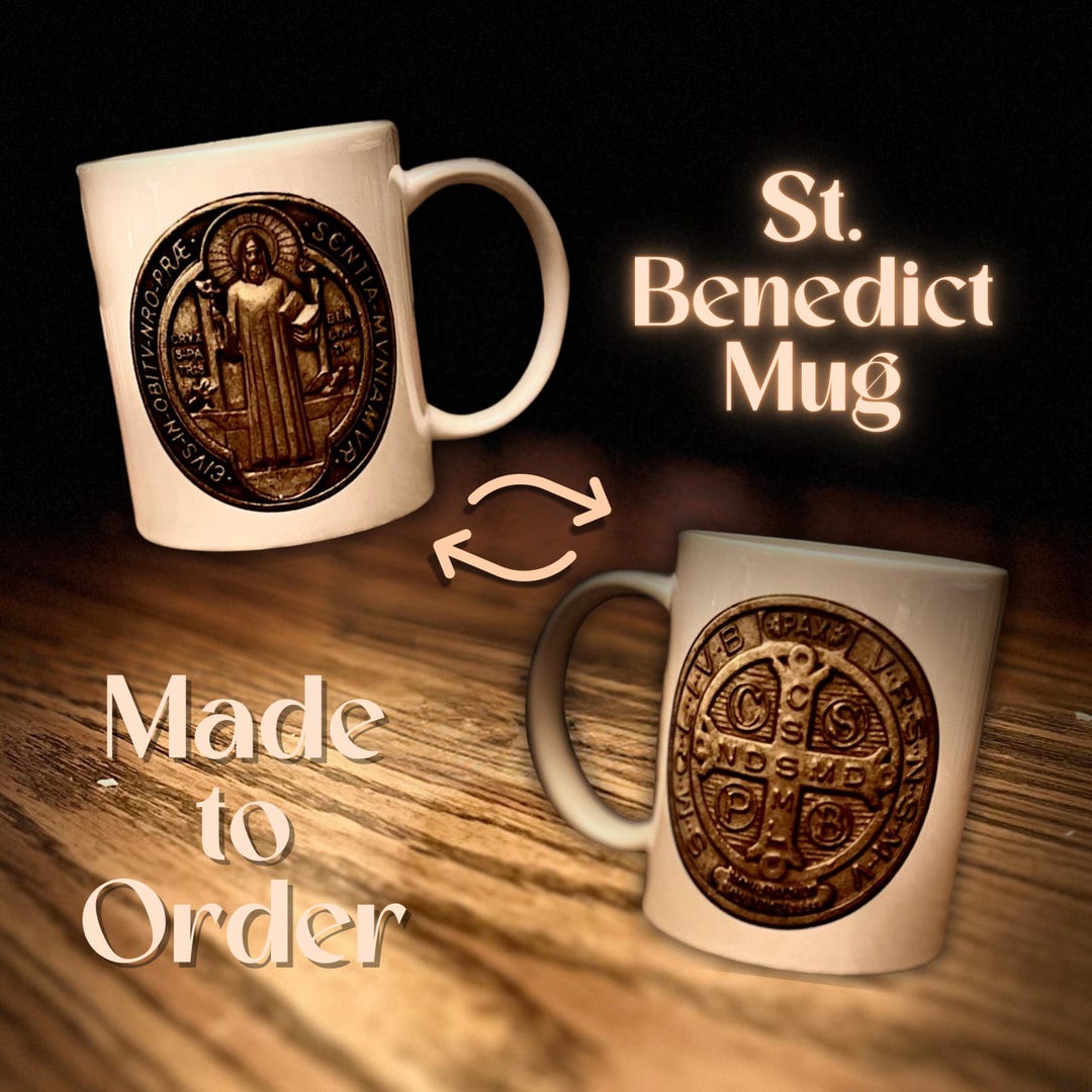 St. Benedict Medal Double-sided Design Mug - 11 to 15.6oz Catholic Mug ...
