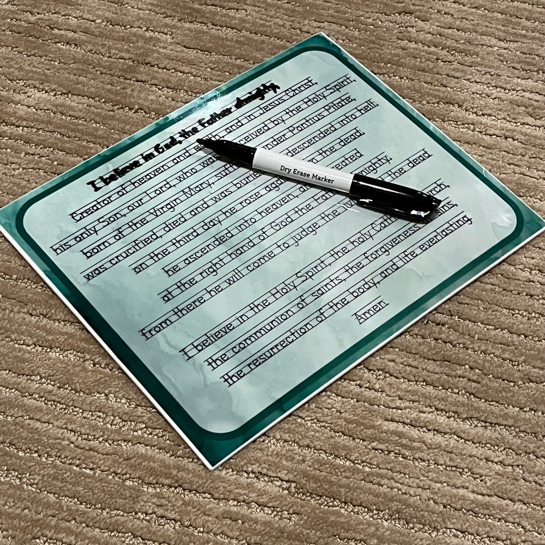 Apostles Creed Customizable Acrylic Tracing Practice Board Dry-erase ...
