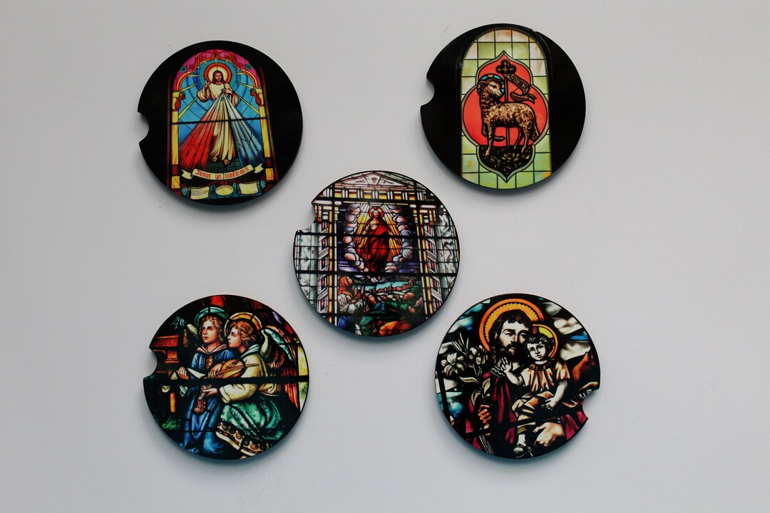 Car Coasters Catholic-themed Designs Beautiful MDF Small Car Coasters ...