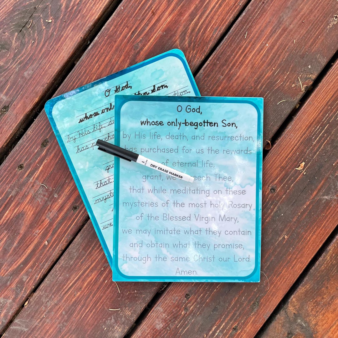 Rosary Conclusion Customizable Portable Prayer Tracing Practice Board ...