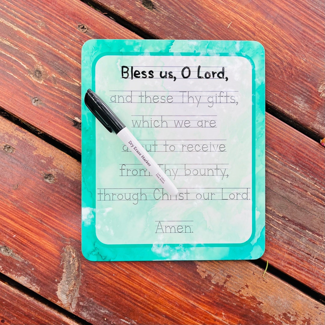 Catholic Meal Prayer Customizable Portable Tracing Practice - Dry-erase ...