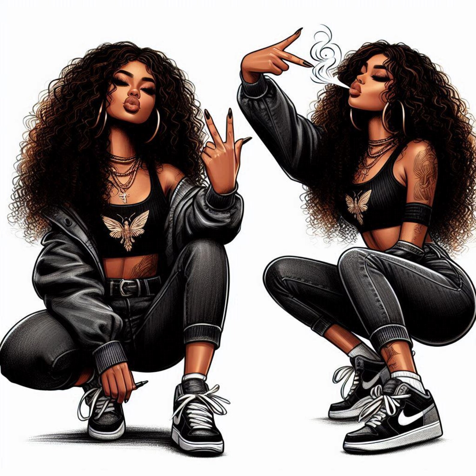 Black Boujie Black Girl Clipart, Digital Download Melanin, Black Woman, Journals, Notebooks ...