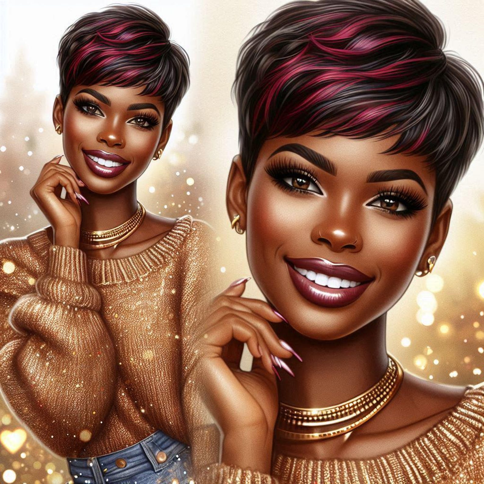 Black Boujie Black Girl Clipart, Digital Download Melanin, Black Woman, Journals, Notebooks ...