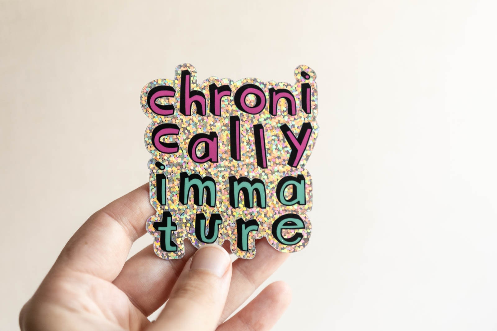 Chronically Immature Glitter Sticker Laptop Decoration - Etsy