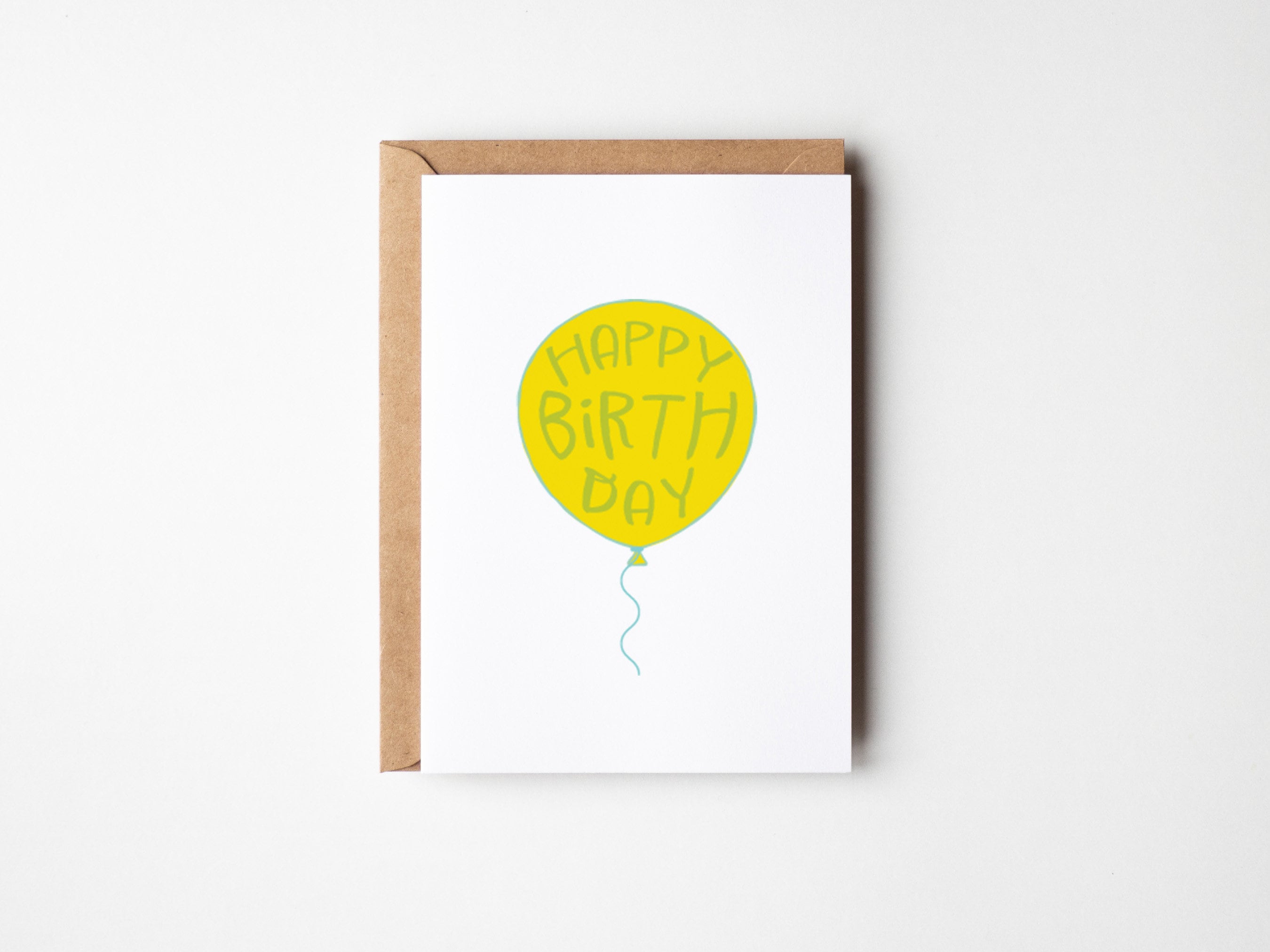 Birthday Balloon | Letterpress Greeting Card | Illustrated Card | Cute ...