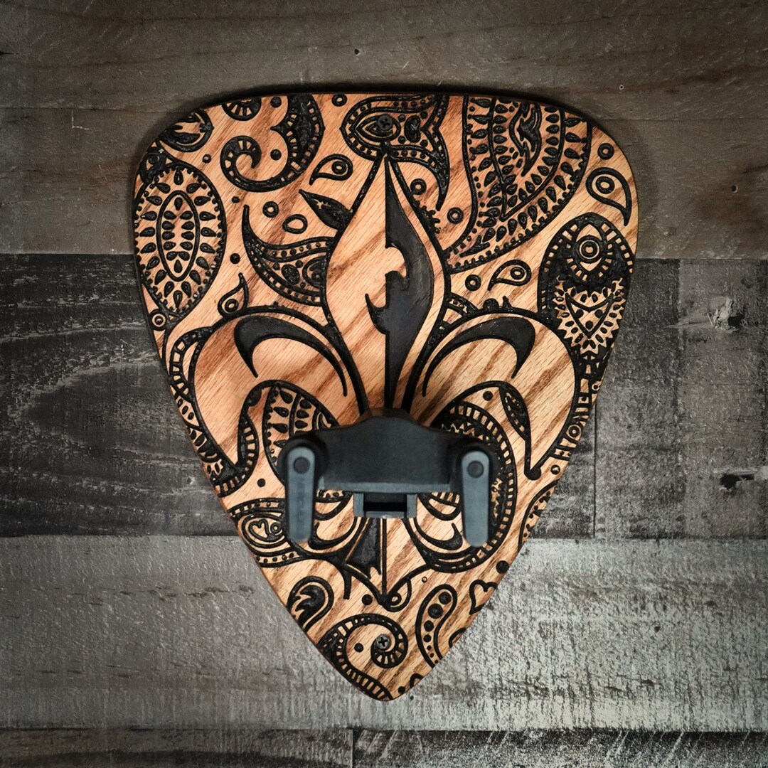 Fleur De Lis/paisley Guitar Pick Hanger Design SVG - Etsy