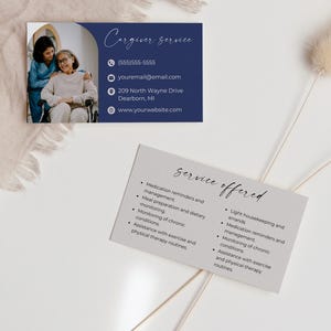 Caregiver Business Cards, Elderly Care Card, Senior Elder Care Service ...