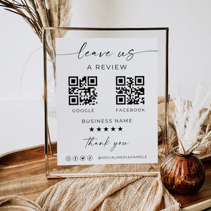 Leave Us A Google Review Sign, Ask for Review QR Code Sign, Business ...