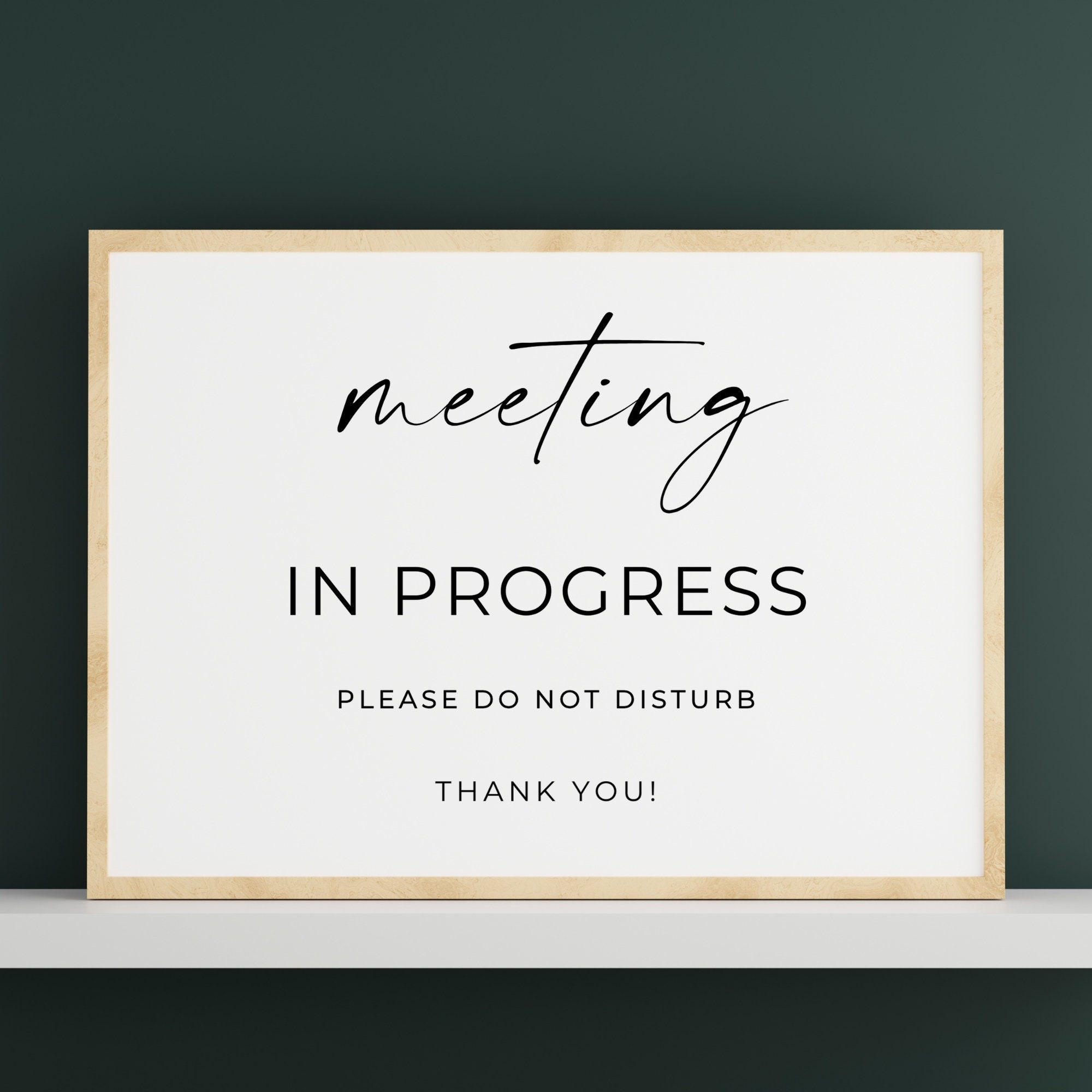 Meeting in Progress Please Do Not Disturb Sign, Elegant Home or Office ...