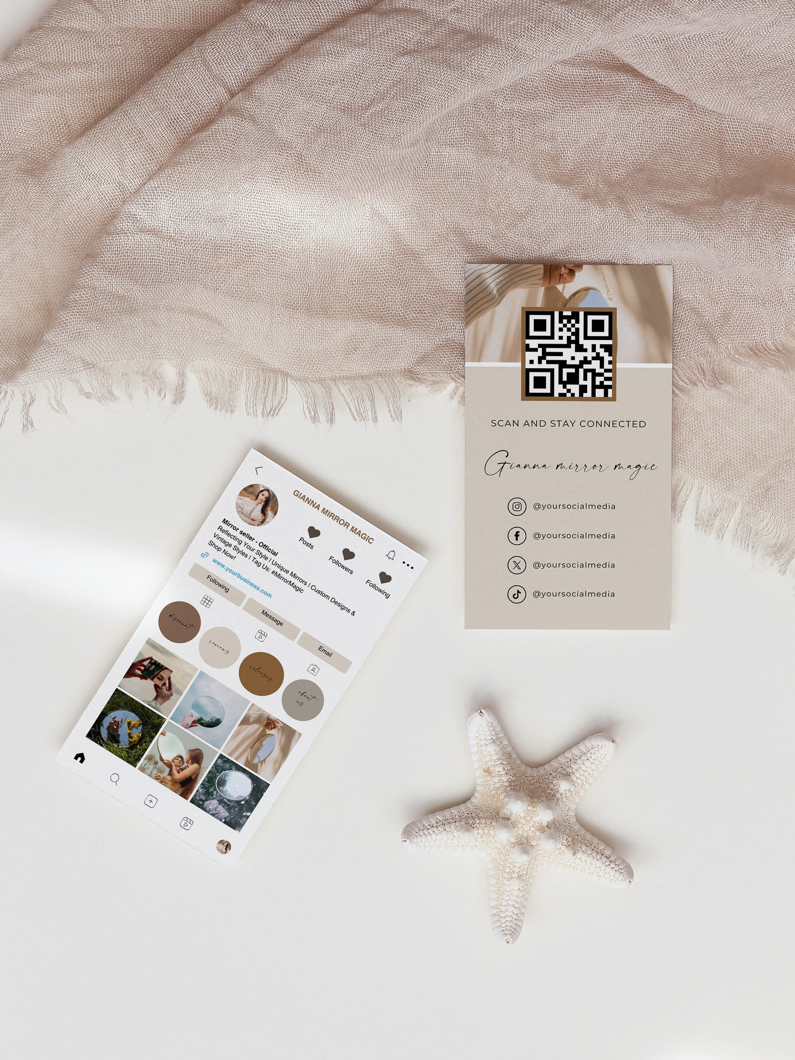 Instagram Profile Business Card, Editable IG Business Card, Business ...