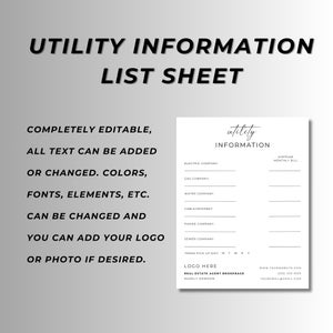 Utility Information for Real Estate, Real Estate Marketing, Real Estate ...