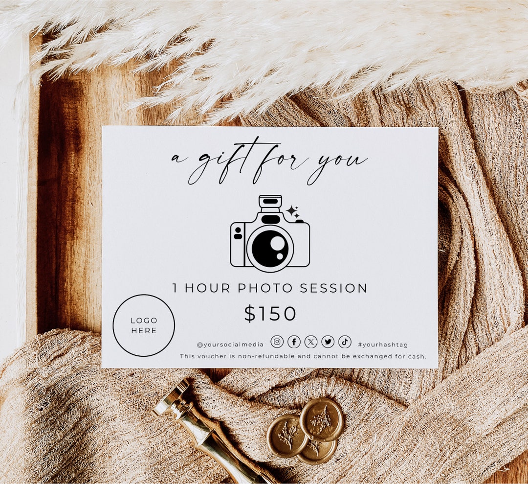 Photo Session Gift Certificate, Photography Gift Certificate ...