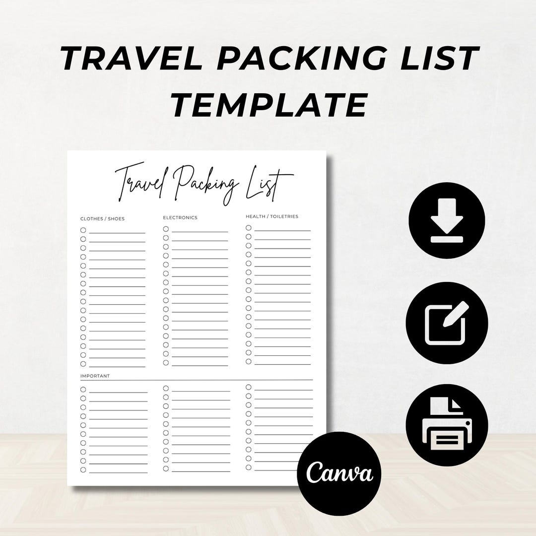 Travel Packing List, Traveling Documents, Packing Checklist, Vacation ...