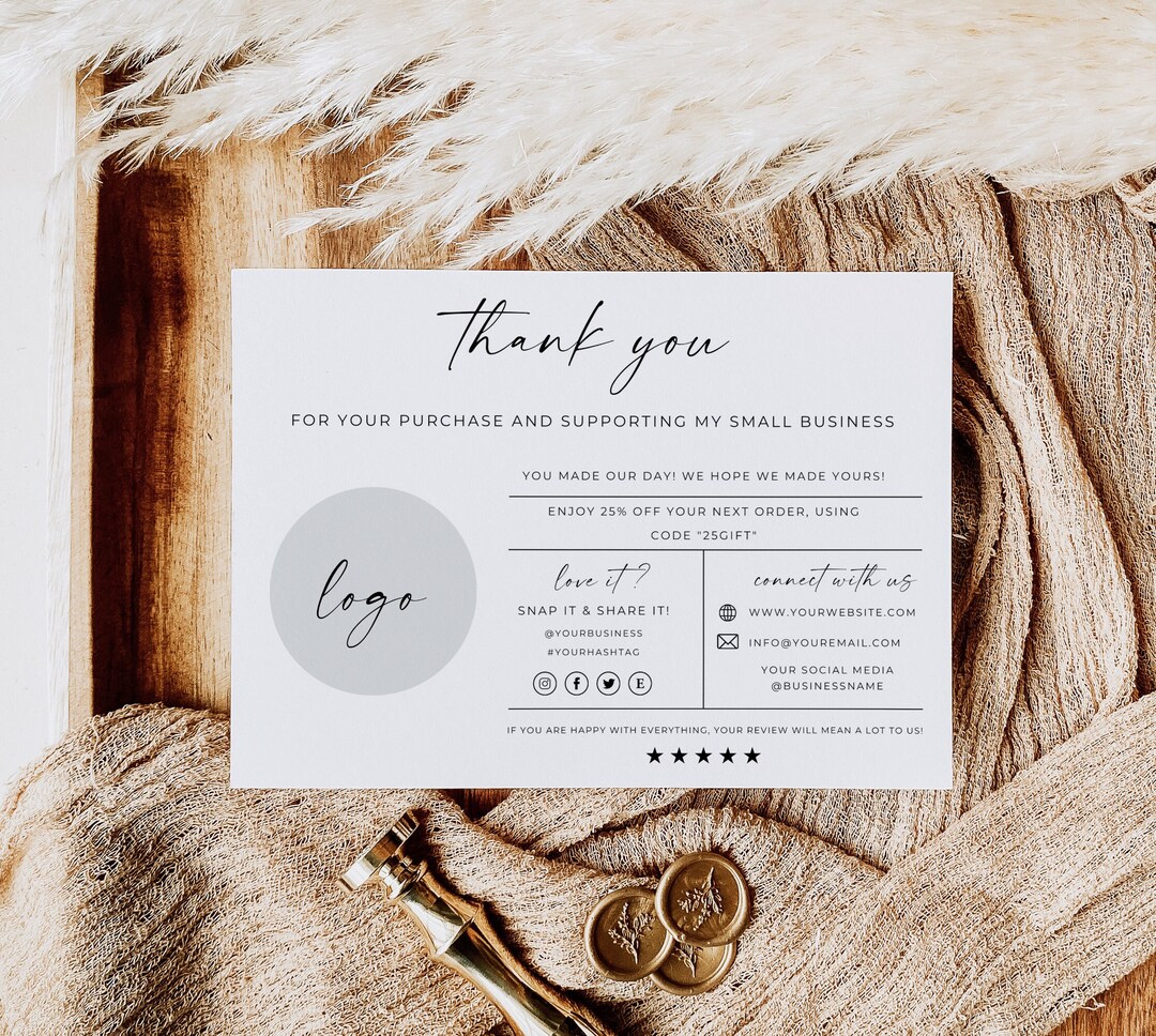 Canva Business Thank You Card, Thank You for Supporting My Small ...