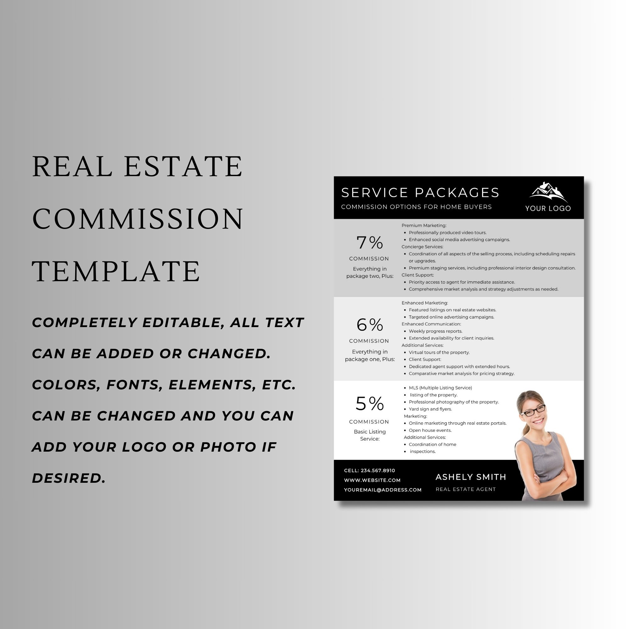 Real Estate Template Buyer Commission, Real Estate Commission, Real ...