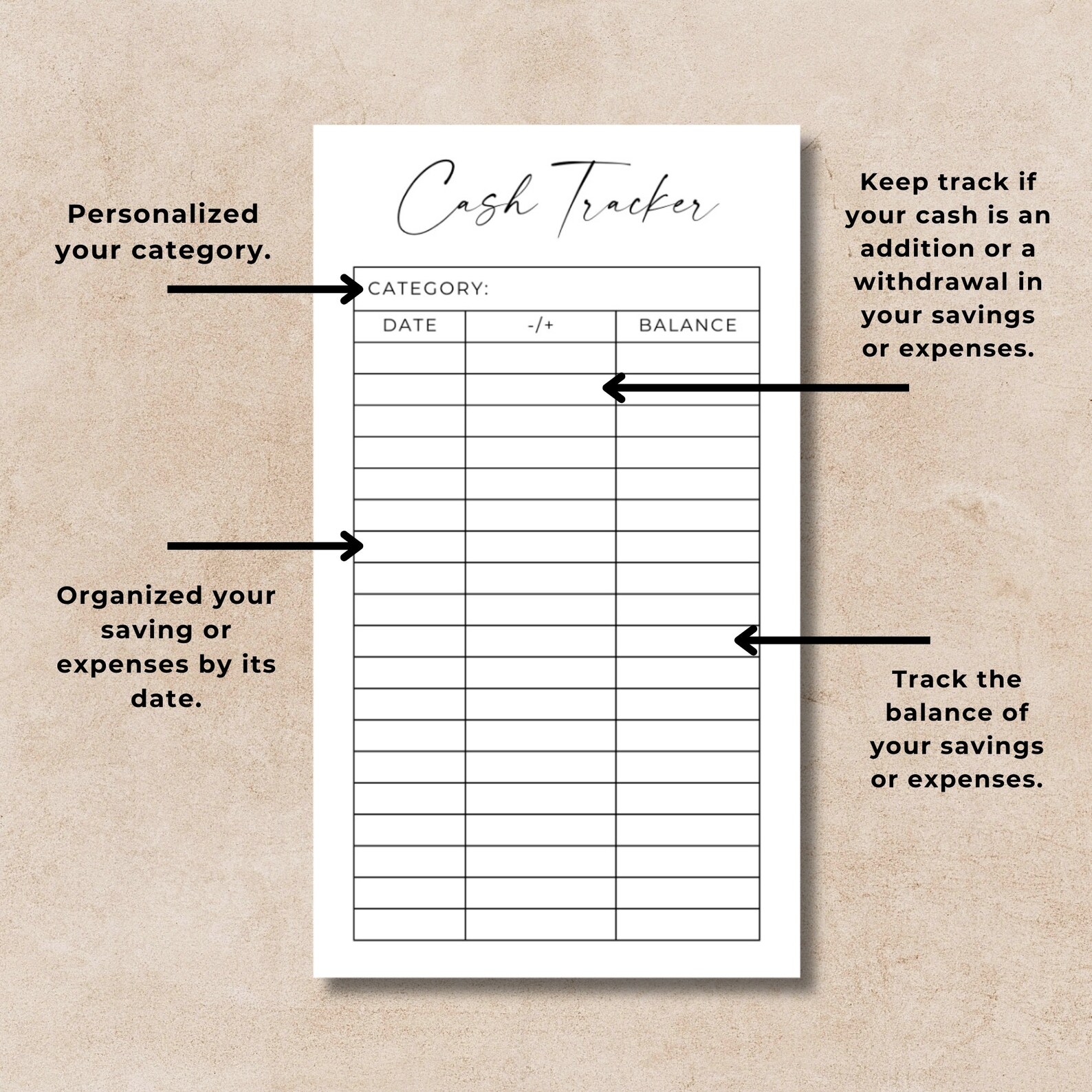 Cash Envelope Expense Tracker, Cash Tracker Inserts, A6 Cash Tracker ...