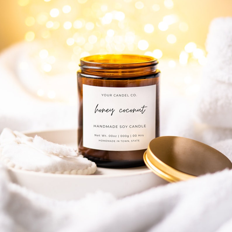 Candle Label Template, Product Labels Template Canva, Printable Candle ...