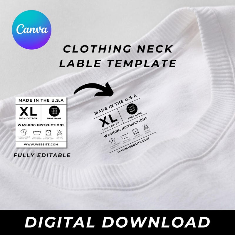 Neck Label Template - Etsy
