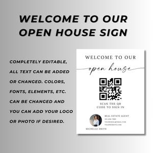 Welcome to Our Open House Sign With Qr Code, Open House Sign in QR Code ...