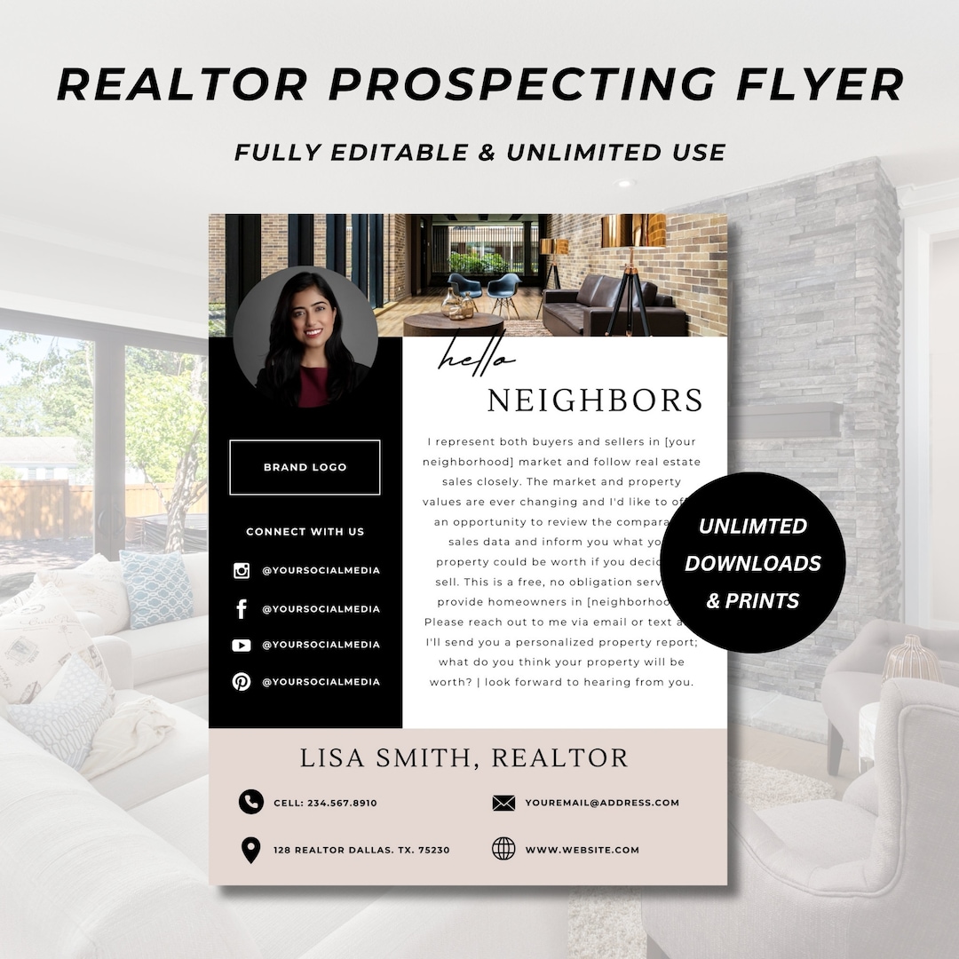 Realtor Prospecting Flyer, Real Estate Custom Marketing Letter, New ...