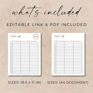 Sign up Sheet Canva, Event Sign up Sheet PDF, Printable Sign up Form ...