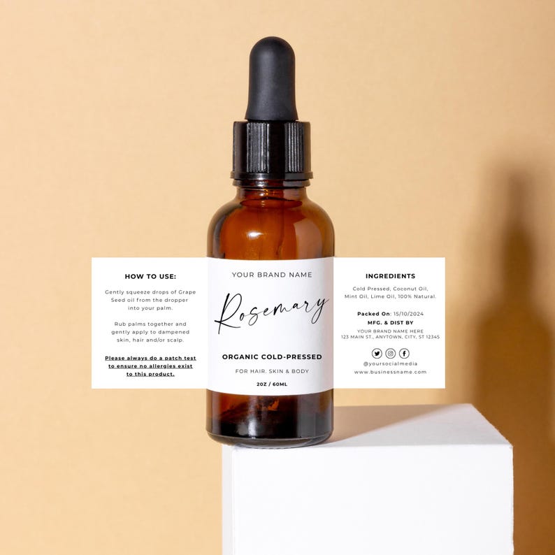 Oil Product Labels, Editable Custom Label, Label Bottle Label ...