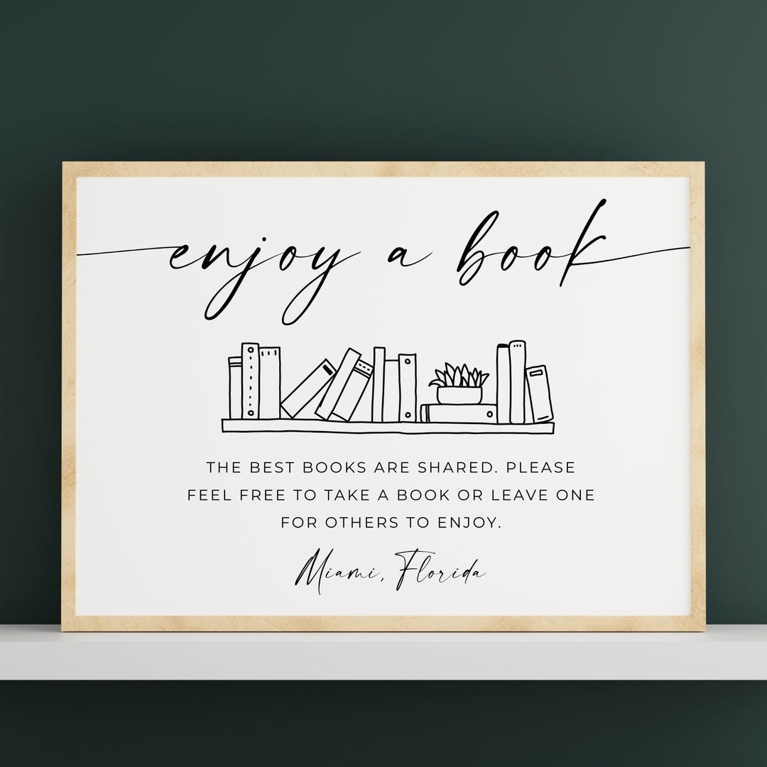 Editable Airbnb Library Sign, Book Sharing Template, Airbnb Library ...