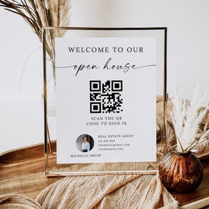 Welcome to Our Open House Sign With Qr Code, Open House Sign in QR Code ...