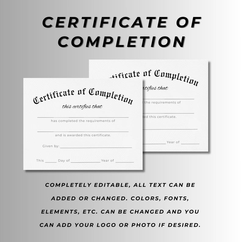 Editable Certificate of Completion Template: Beauty, Course Award ...
