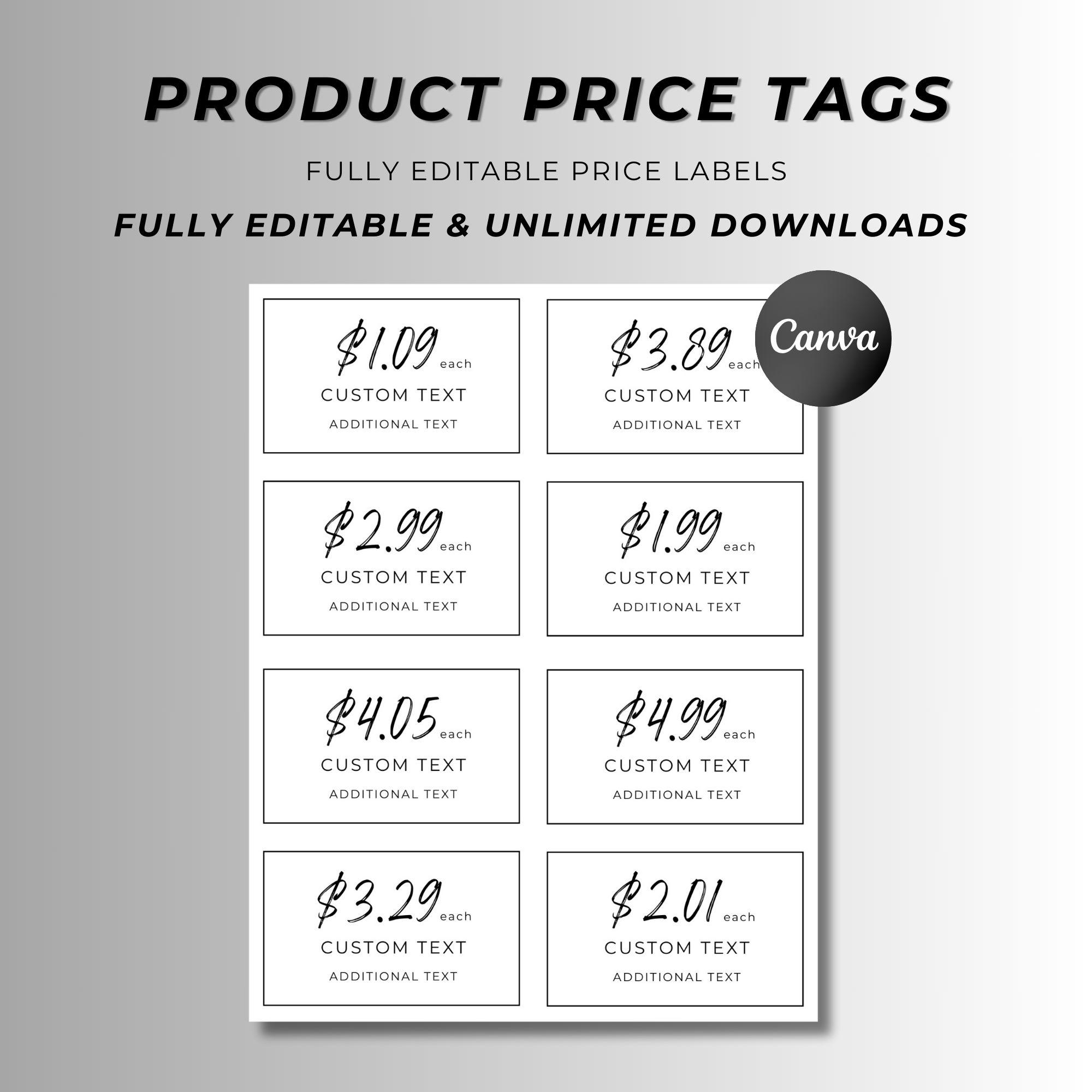 Price Tags for Markets, Price Label for Grocery Store, Product Price ...